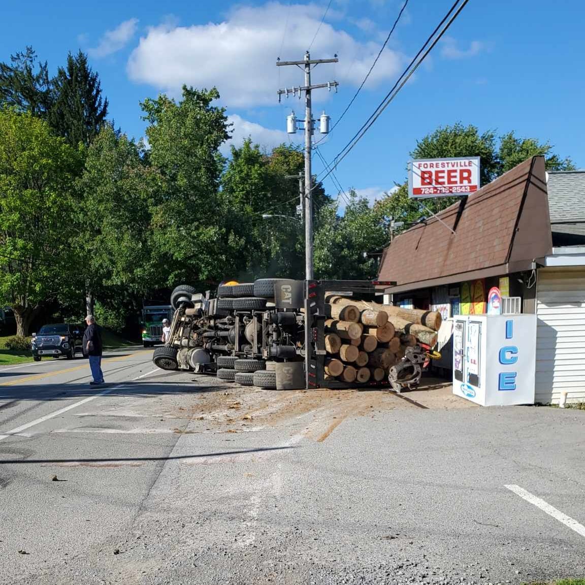 Log Truck Rollover: Rt 8 @ Boyers Rd – Butler PA Scanner